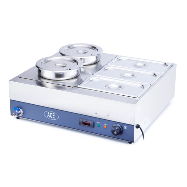 ACE 5 Pot Wet Bain Marie Digital Temp Display – Elya Catering